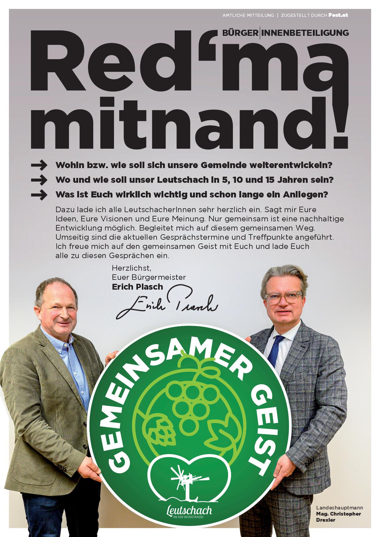 Red'ma mitnand! - Abschlußtermin im Kniely Haus – Marktgemeinde Leutschach