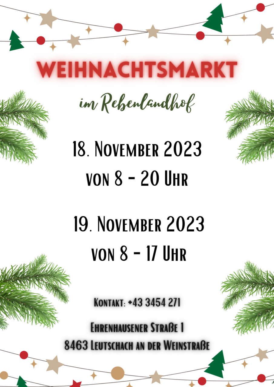 Weihnachtsmarkt im Rebenlandhof – Marktgemeinde Leutschach
